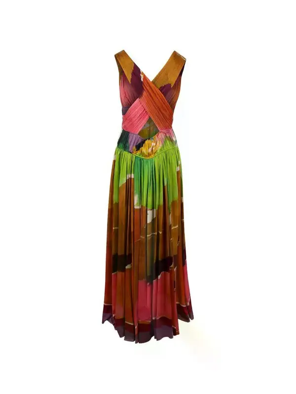 Ulla Johnson Boheme Print Maxi Dress - Orange