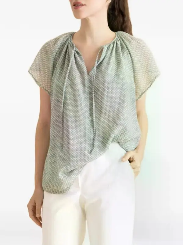 MAISON COMMON V-neck Flutter-sleeve Blouse