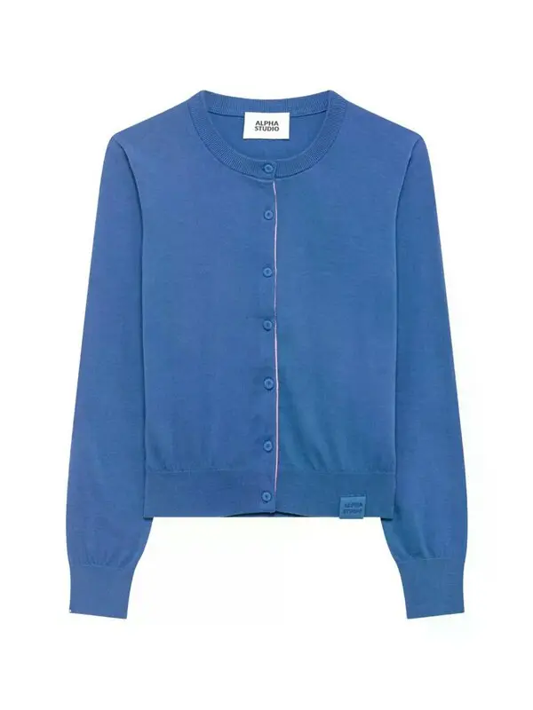 Alpha Studio Button Knitwear Cardigan - Blue