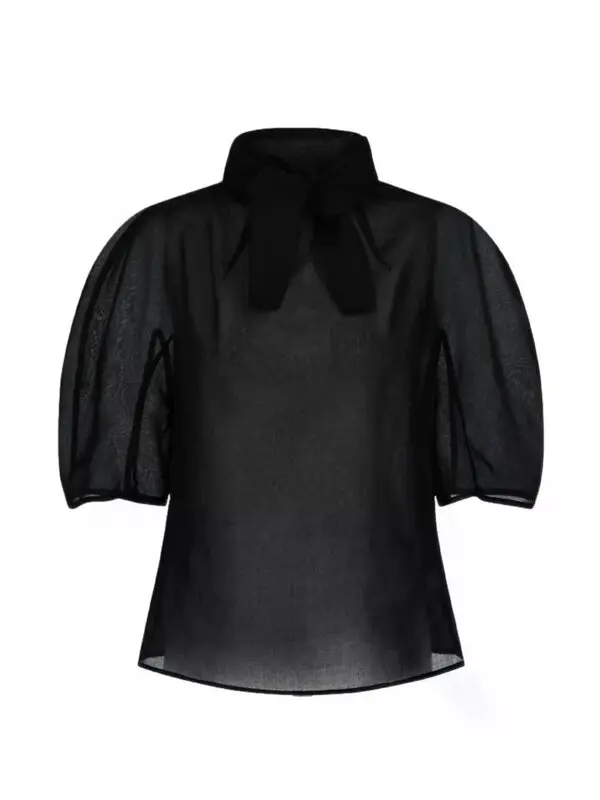 AMOMENTO Knotted Collar Top