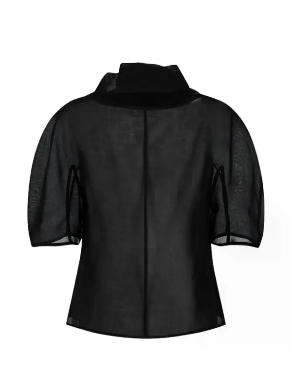 AMOMENTO Knotted Collar Top