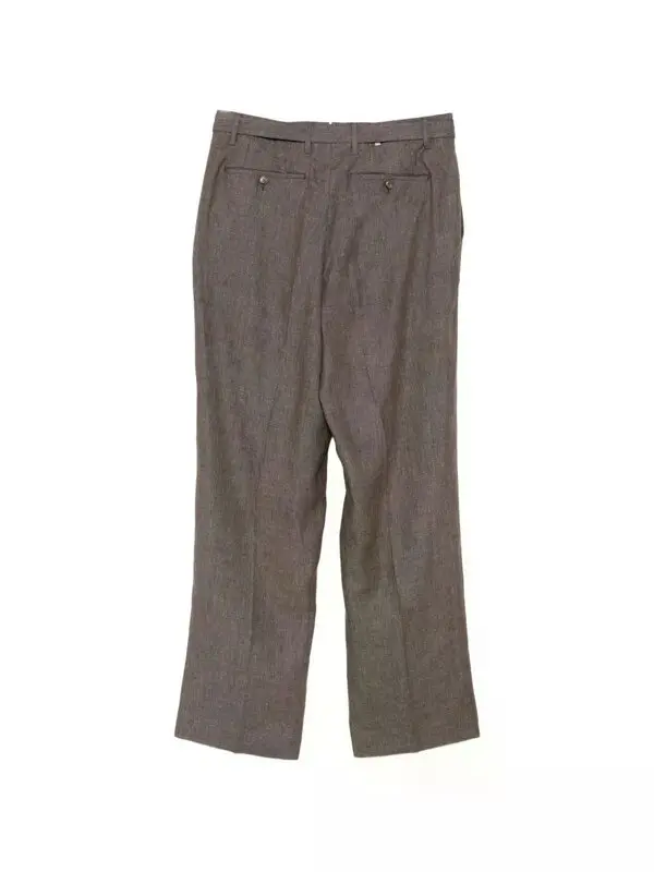 Canali Linen Pleated Trousers