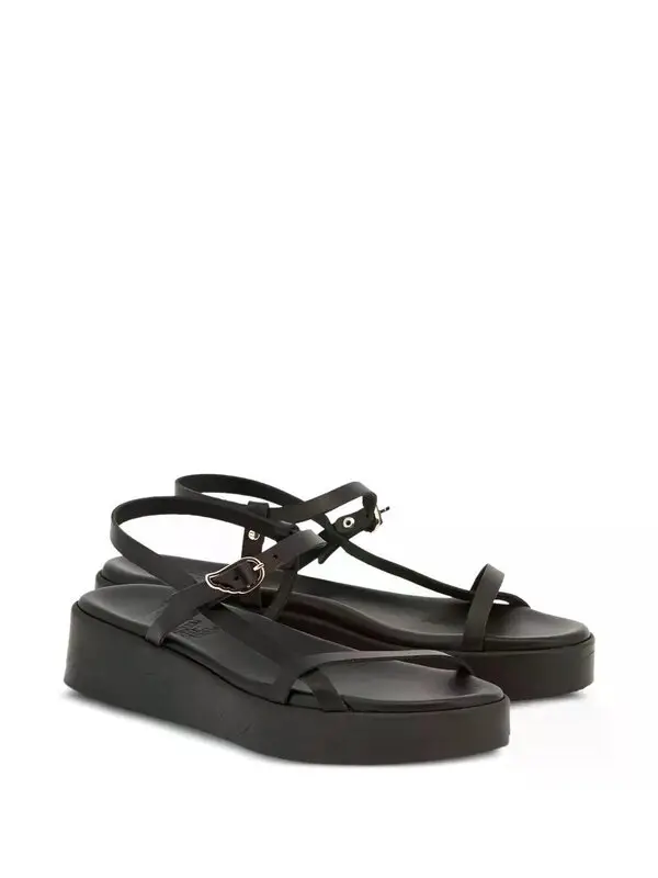 ANCIENT GREEK SANDALS Politia Leather Sandals - Black