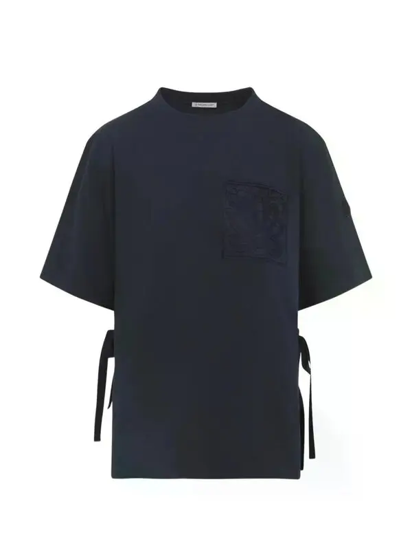 Moncler Appliquéd Tie-side T-shirt - Blue