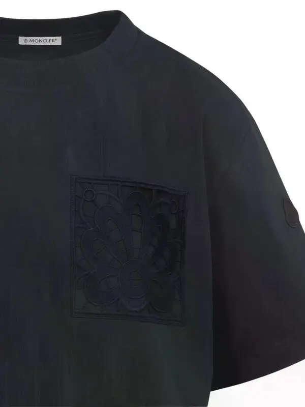 Moncler Appliquéd Tie-side T-shirt - Blue