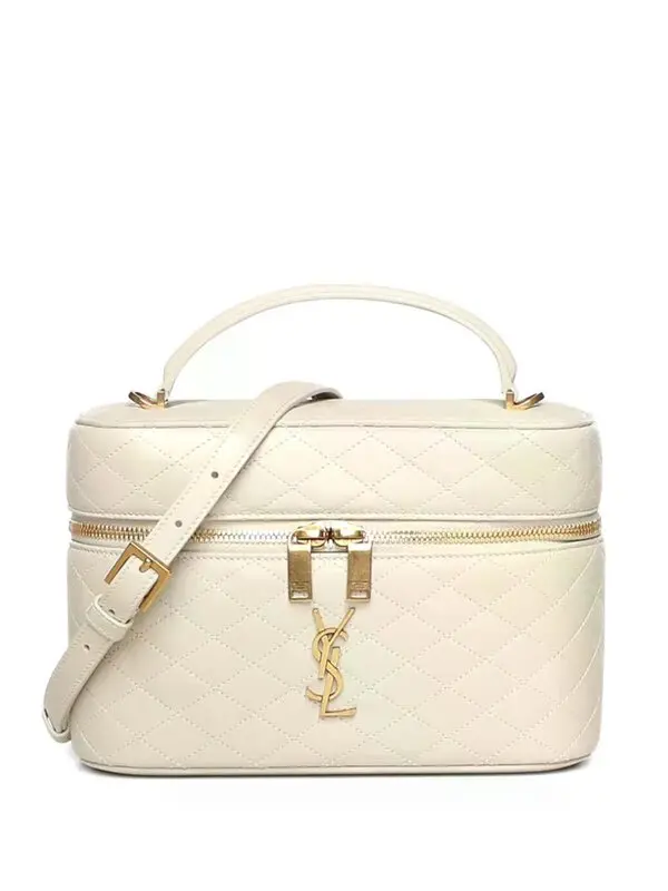 Saint Laurent Large Gaby Quilted Leather Vanity Bag - Neutrals