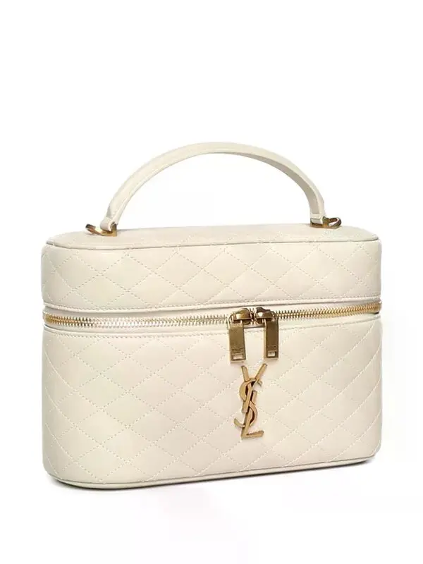 Saint Laurent Large Gaby Quilted Leather Vanity Bag - Neutrals