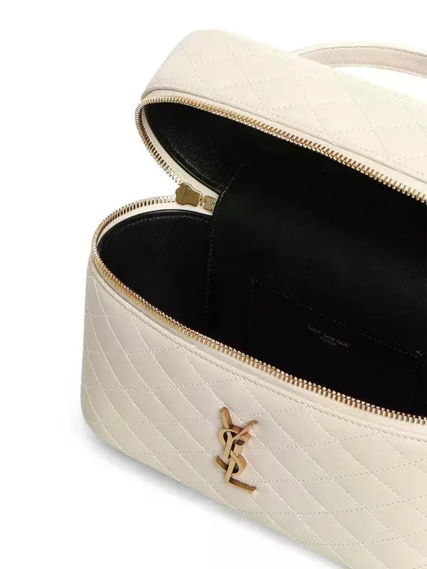 Saint Laurent Large Gaby Quilted Leather Vanity Bag - Neutrals