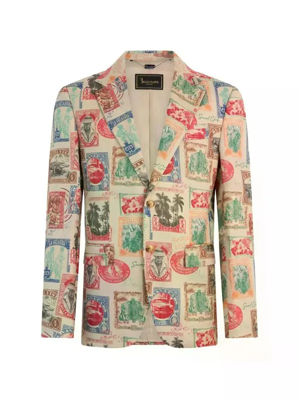 BILLIONAIRE Printed Linen Blazer