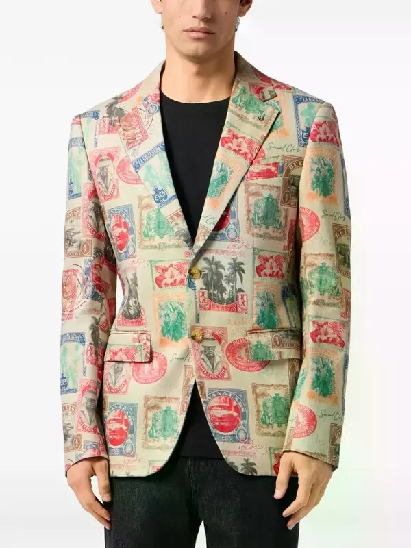 BILLIONAIRE Printed Linen Blazer