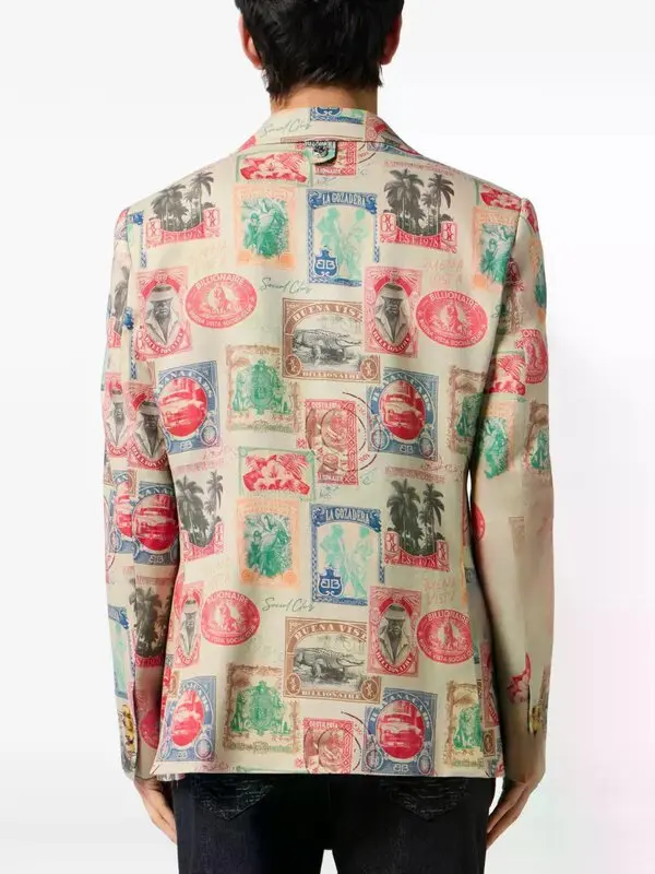 BILLIONAIRE Printed Linen Blazer