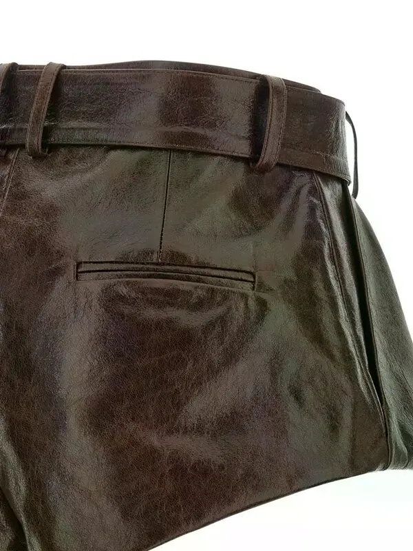 Magda Butrym Belted Leather Shorts