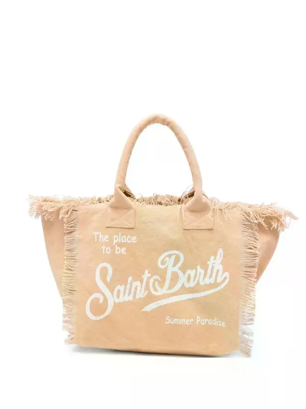 MC2 SAINT BARTH Frayed-edge Tote Bag - Neutrals