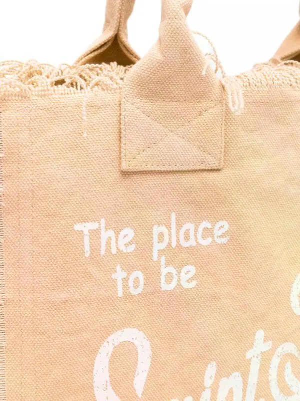 MC2 SAINT BARTH Frayed-edge Tote Bag - Neutrals