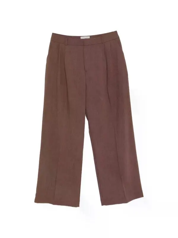 THESTROY Pleated Straight Leg Trousers