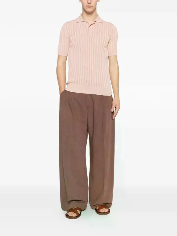 THESTROY Pleated Straight Leg Trousers