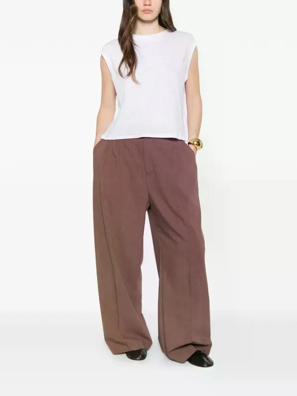 THESTROY Pleated Straight Leg Trousers