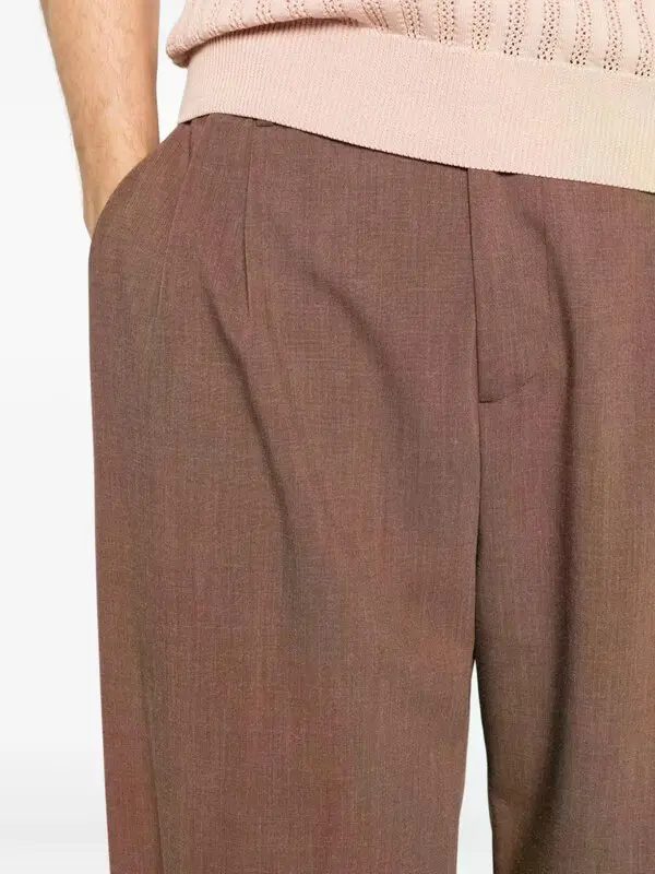 THESTROY Pleated Straight Leg Trousers