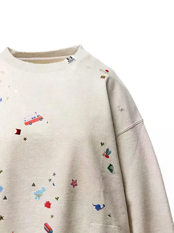 Mihara Yasuhiro Sticker Printed Sweatshirt