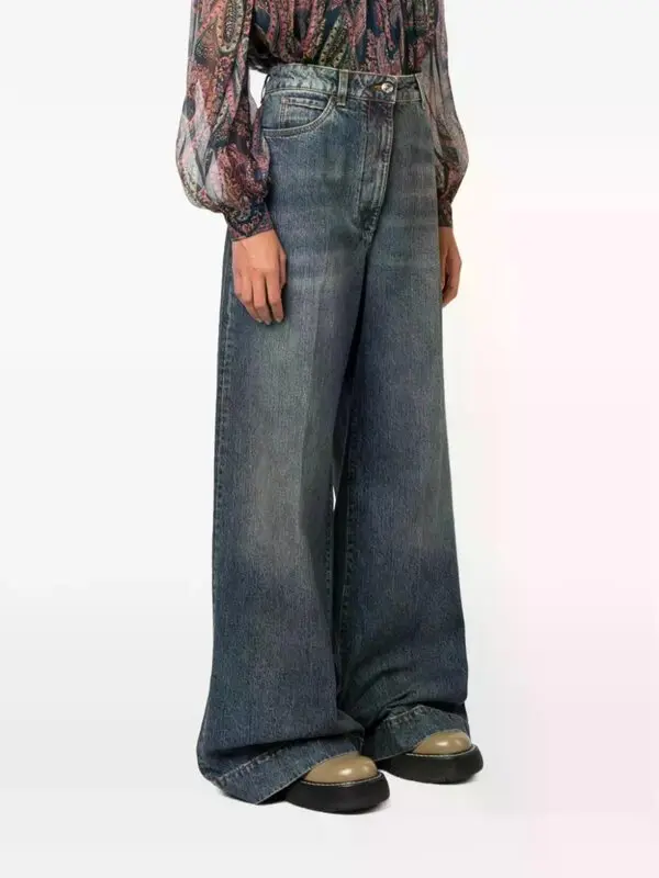 Etro Logo-embroidered Wide Leg Jeans