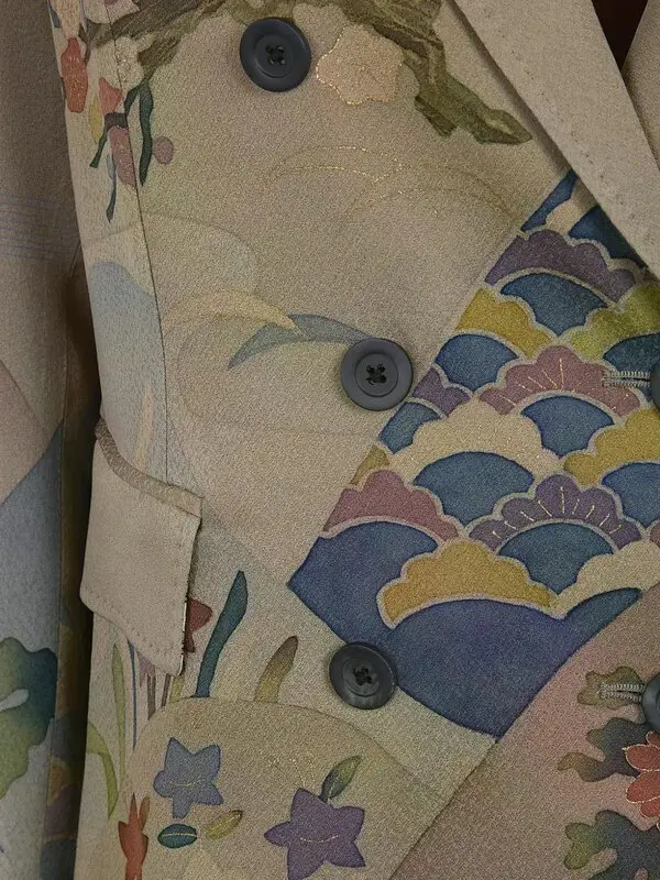 IBRIGU Floral-print Double-breasted Blazer