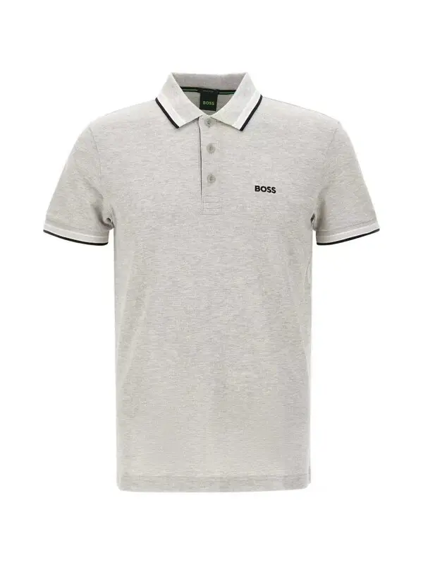 BOSS Striped-trim Pique Polo Shirt