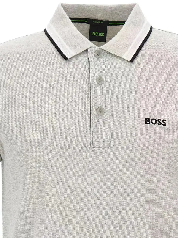 BOSS Striped-trim Pique Polo Shirt
