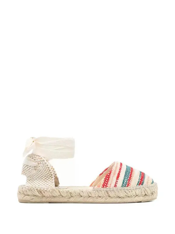 Manebí Striped Tie Espadrilles - Red
