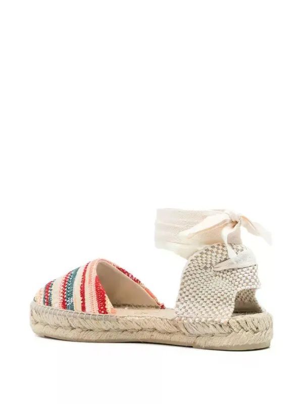 Manebí Striped Tie Espadrilles - Red