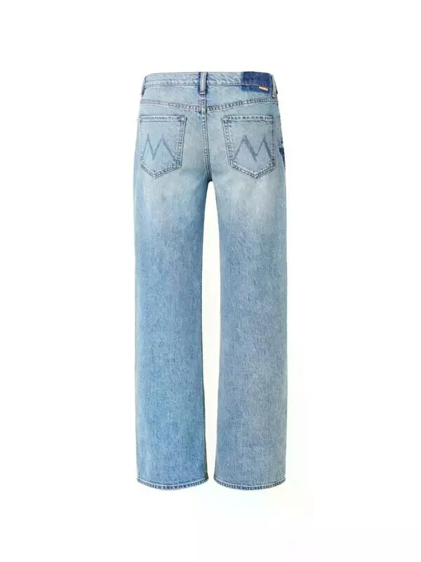 MOTHER Buttoned Embroidered Jeans - Blue
