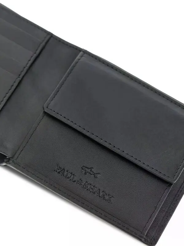 Paul & Shark Billfold Leather Wallet - Black
