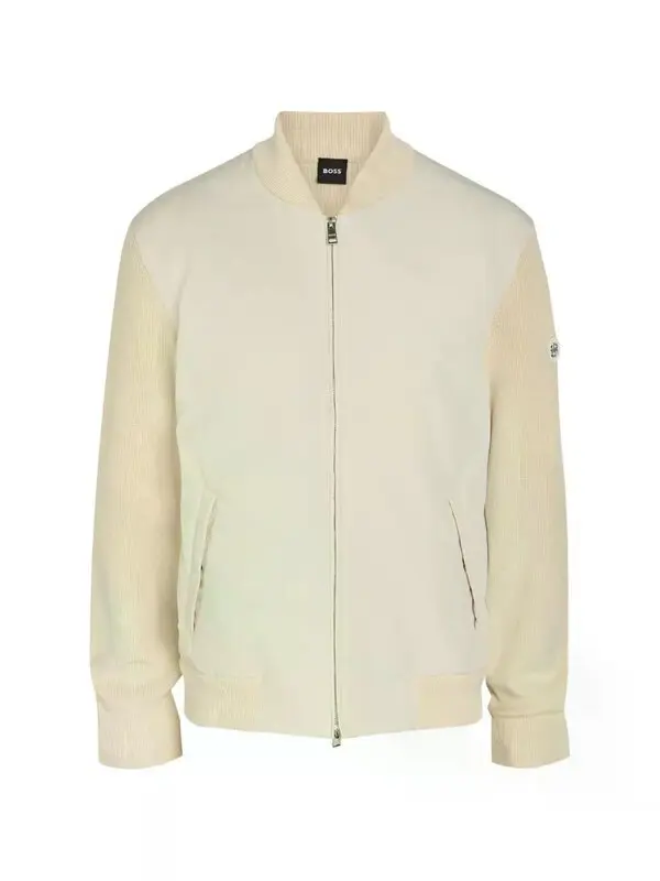 BOSS Knitted-sleeve Bomber Jacket