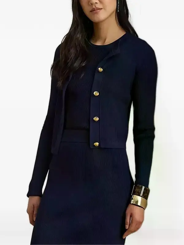 Ralph Lauren Buttoned Ribbed Cardigan