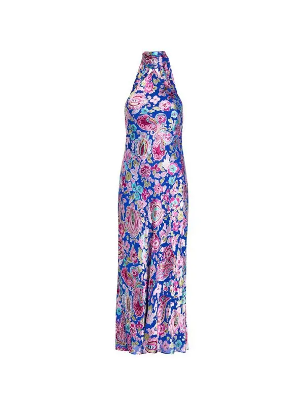 Rixo Hayley Floral Print Midi Dress