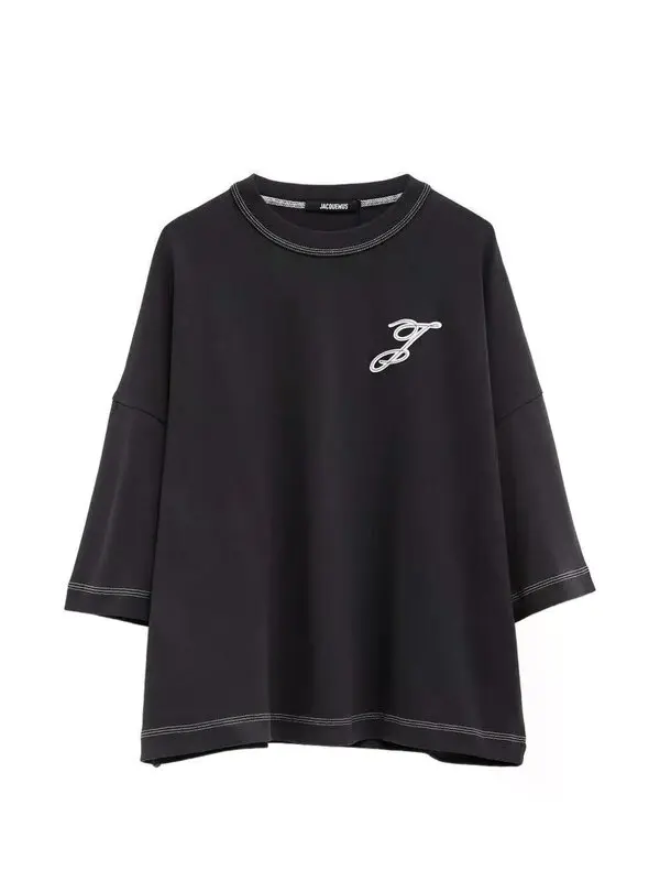 Jacquemus Contrast-stitching T-shirt - Blue