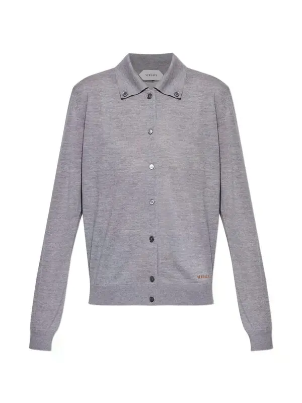 Versace Logo Embroidered Buttoned Cardigan