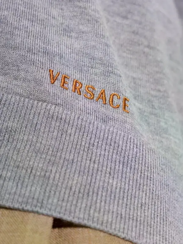 Versace Logo Embroidered Buttoned Cardigan