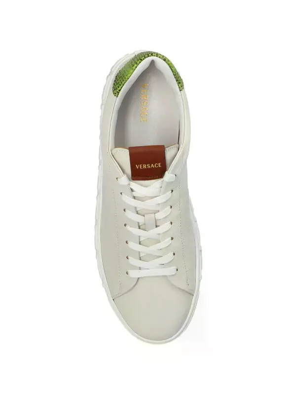 Versace Greca-motif Lace-up Sneakers - White