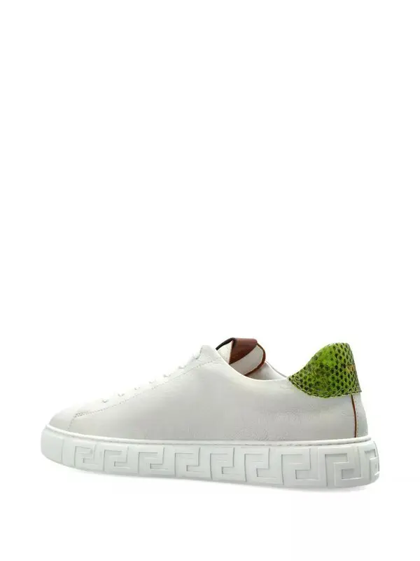 Versace Greca-motif Lace-up Sneakers - White