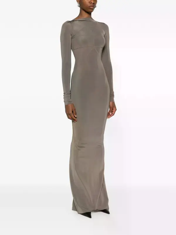 Rick Owens Temple Long-sleeve Maxi Dress - Grey