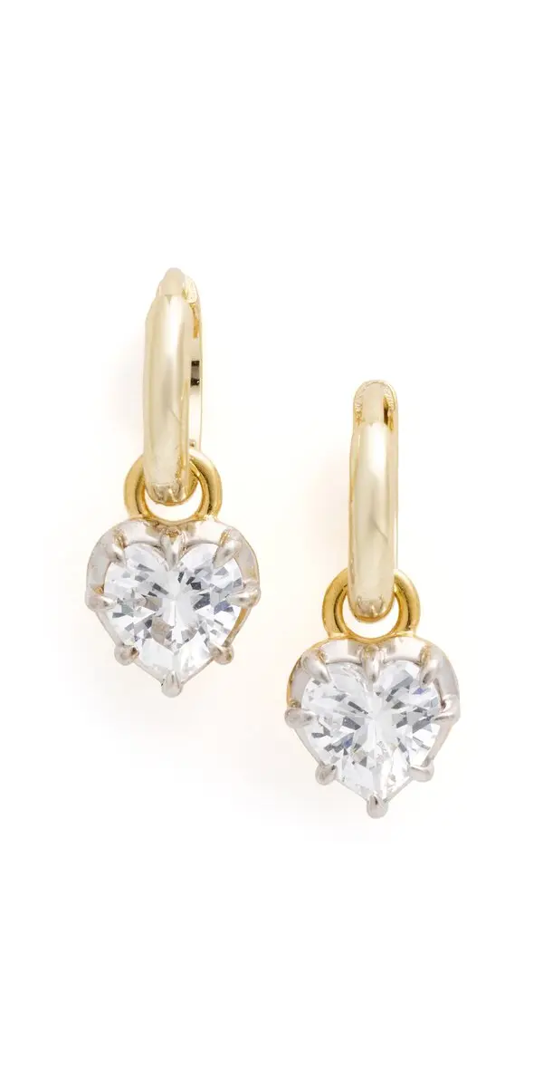 Shashi Heart Georgian Cut Vermeil Earrings - Gold/silver