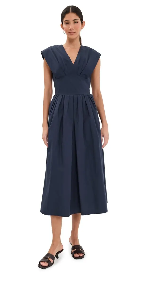 Rosie Assoulin In Full Bloom Midi Dress - Navy