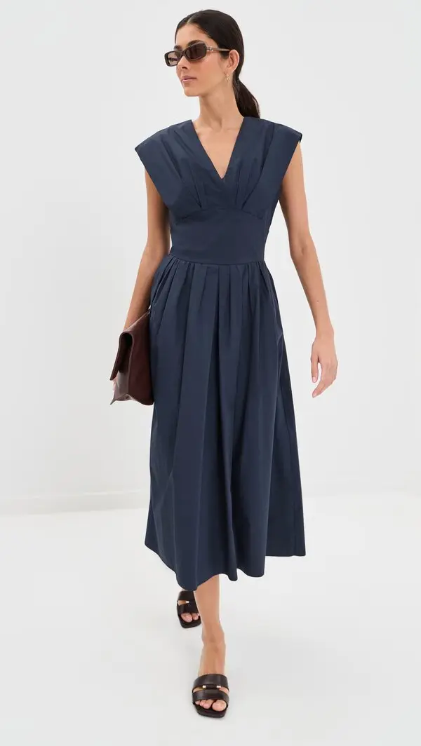 Rosie Assoulin In Full Bloom Midi Dress - Navy