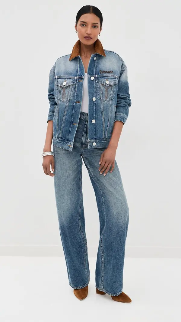 Versace Denim Blouson Jacket - Medium Blue