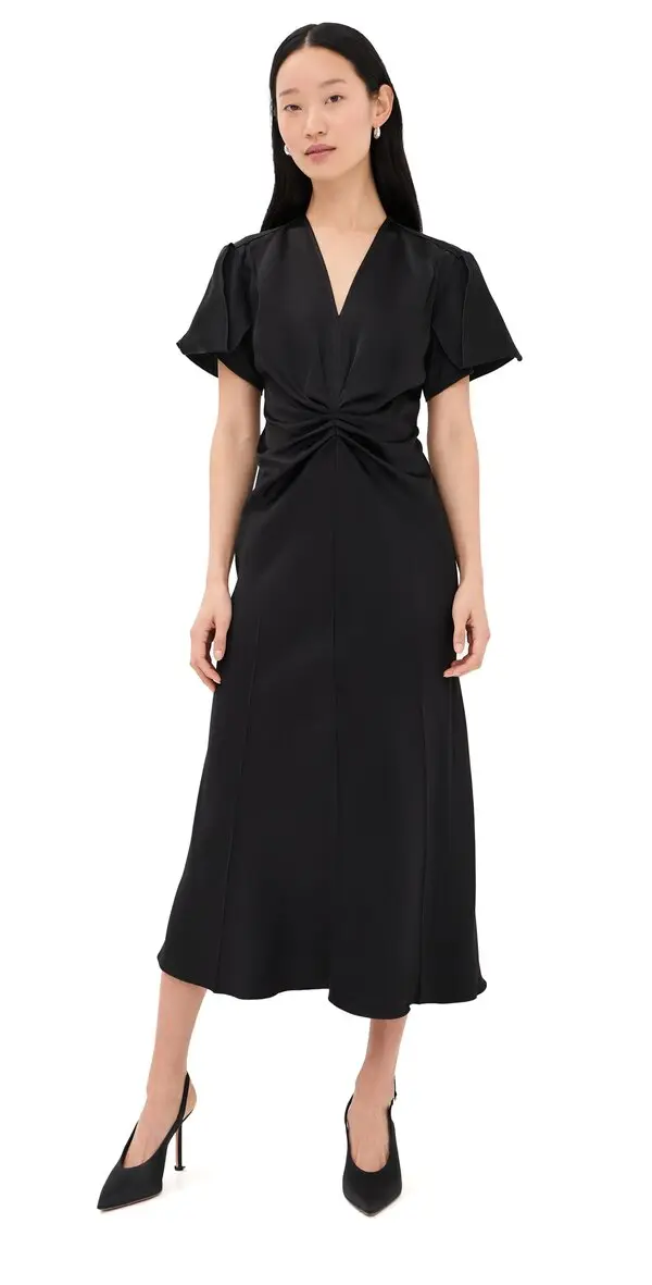 Victoria Beckham Eve Midi Dress - Black