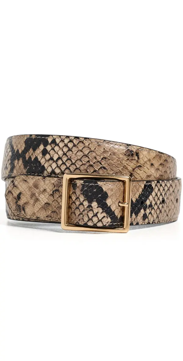 NILI LOTAN Gabriele Belt - Taupe Snakeskin W/ Gold