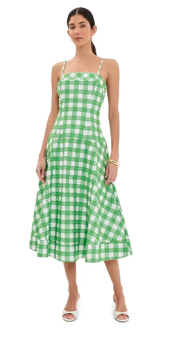 slim fit dress slacks Rachel Maxi Dress, in Moss Green Stretch, Size: 2XL | Show Me Your Mumu main image 0