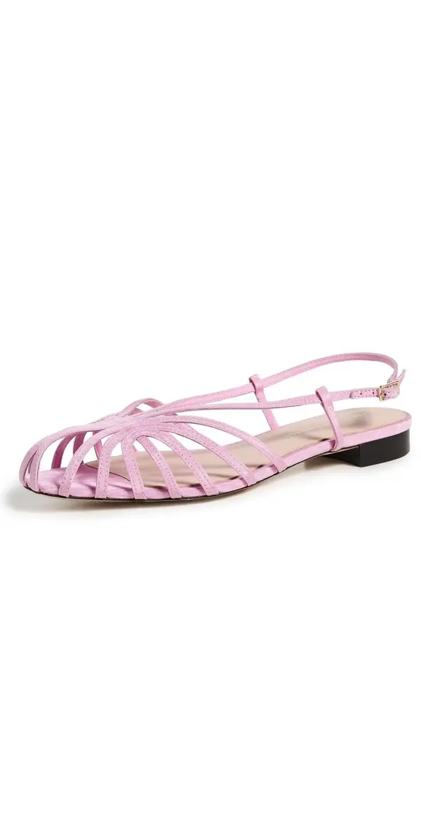 LOEFFLER RANDALL Devon Lattice Slingback Sandals - Powder Pink