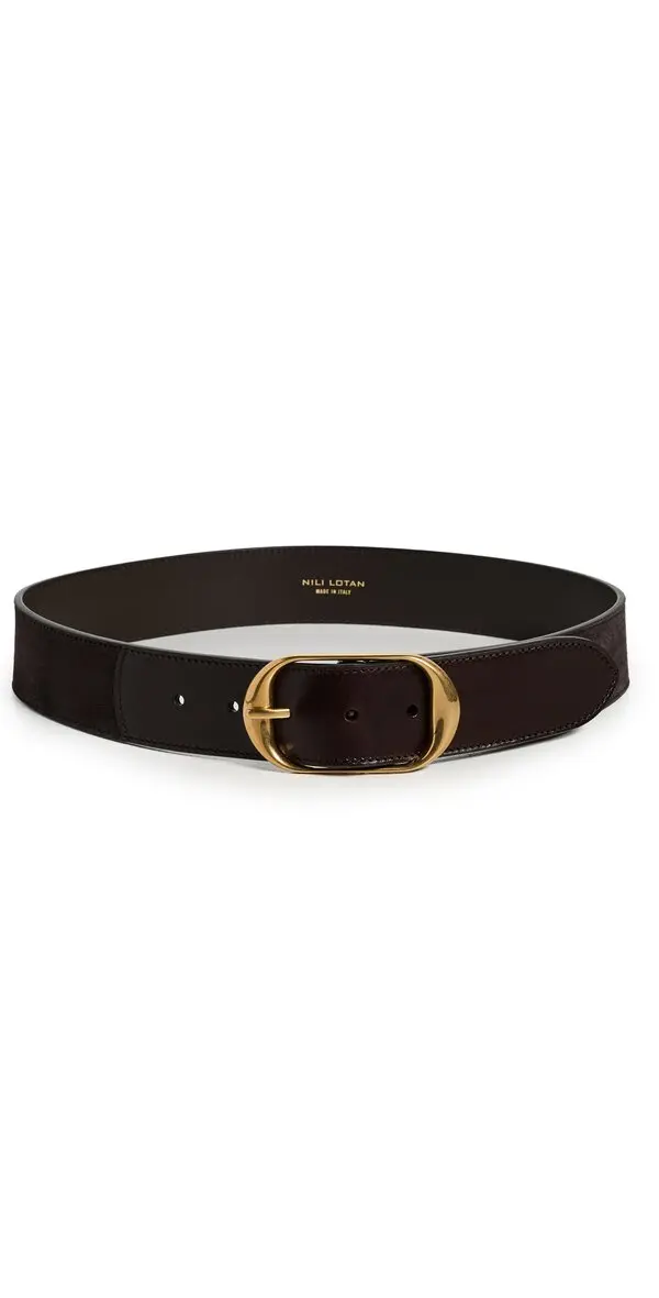 NILI LOTAN Combo Belt - Espresso W/ Antique Brass