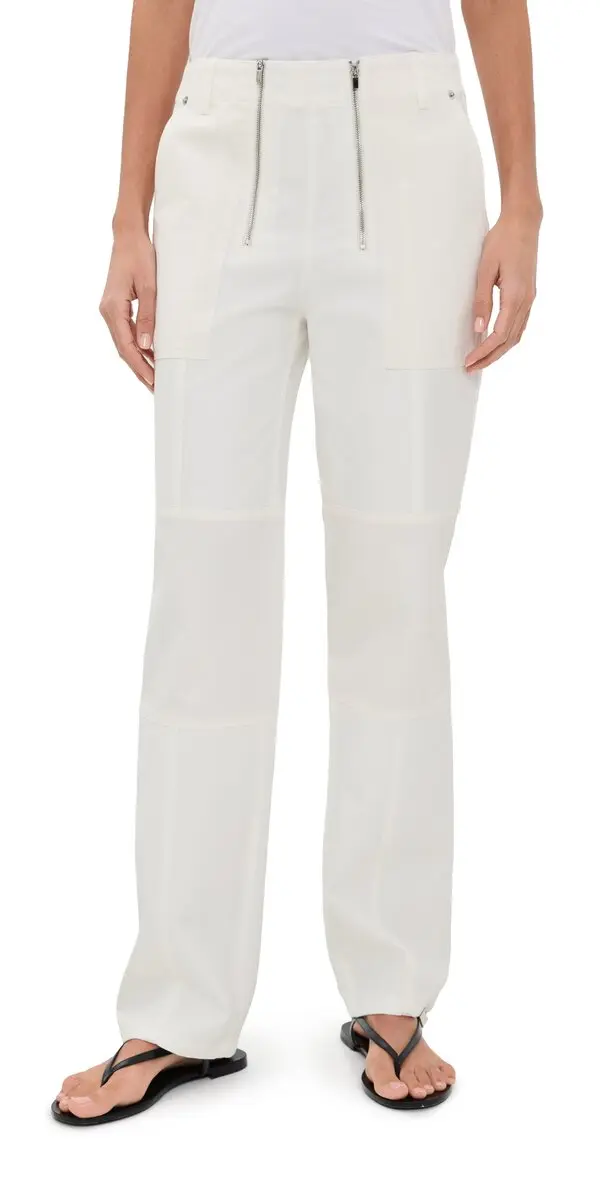 Tibi Twill Cargo Fischer Jeans - White